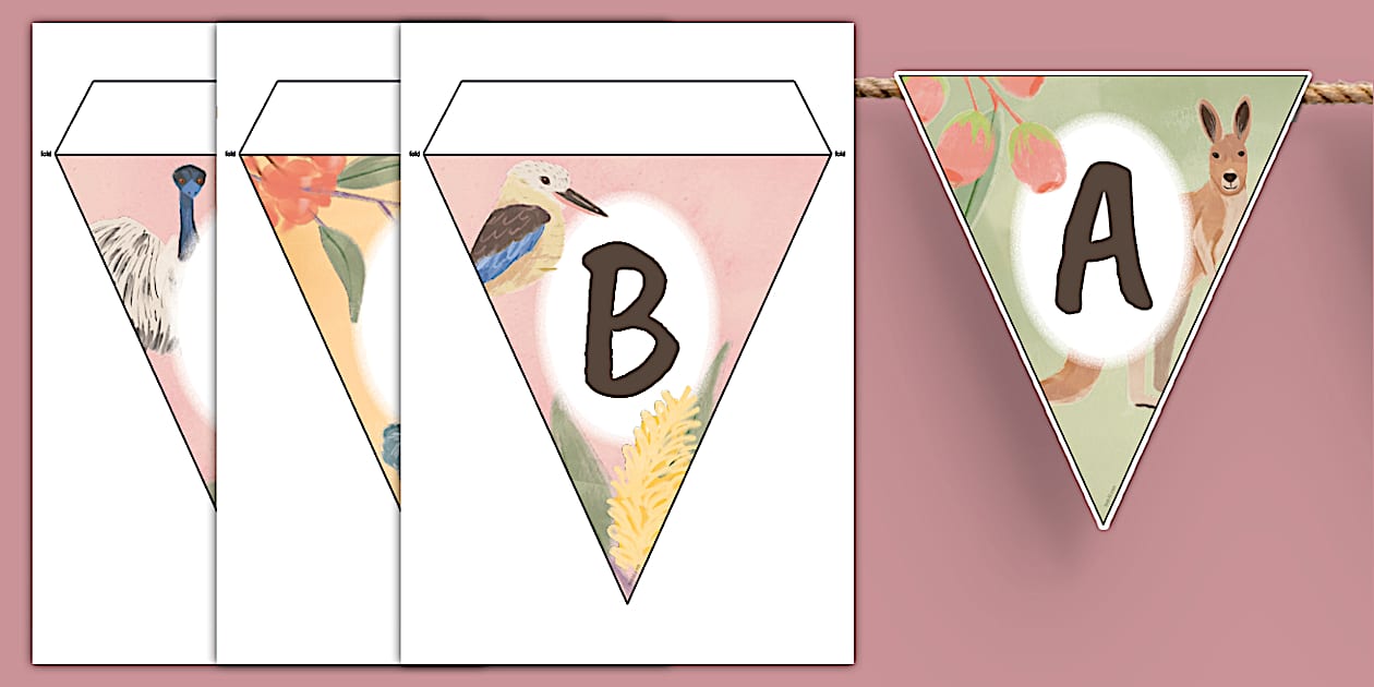 Home Among The Gum Trees - Alphabet Bunting (teacher made)