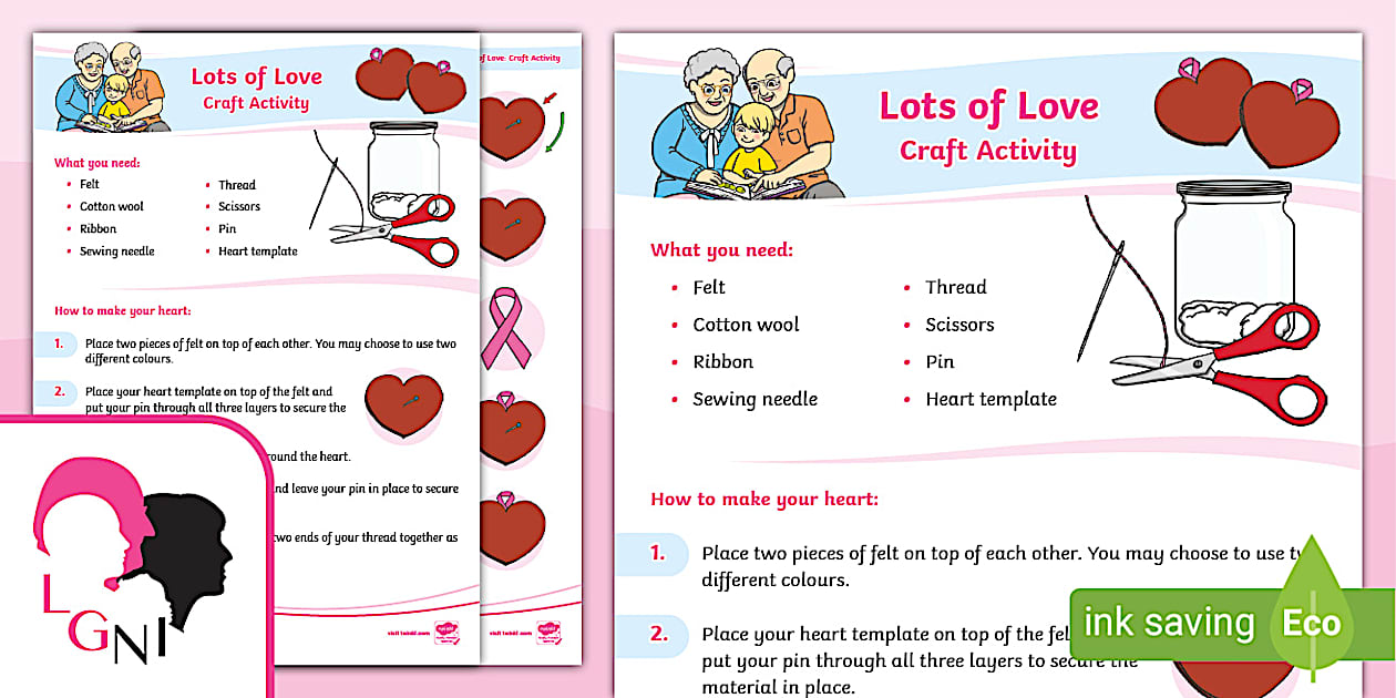 Linking Generations Lots of Love Craft Activity - Twinkl