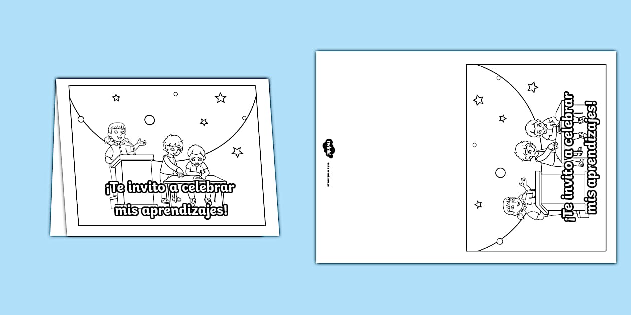 Invitación del Día del Logro para colorear | Twinkl Perú
