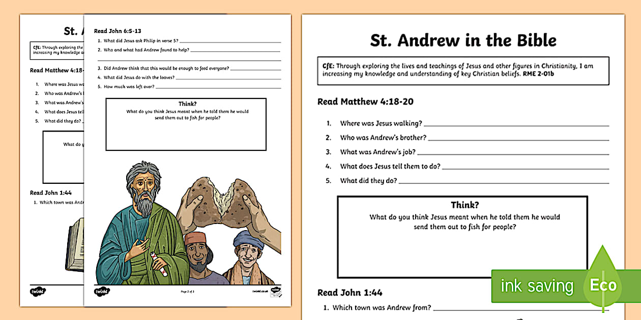 St Andrew - Homework Worksheets | Twinkl (teacher made)