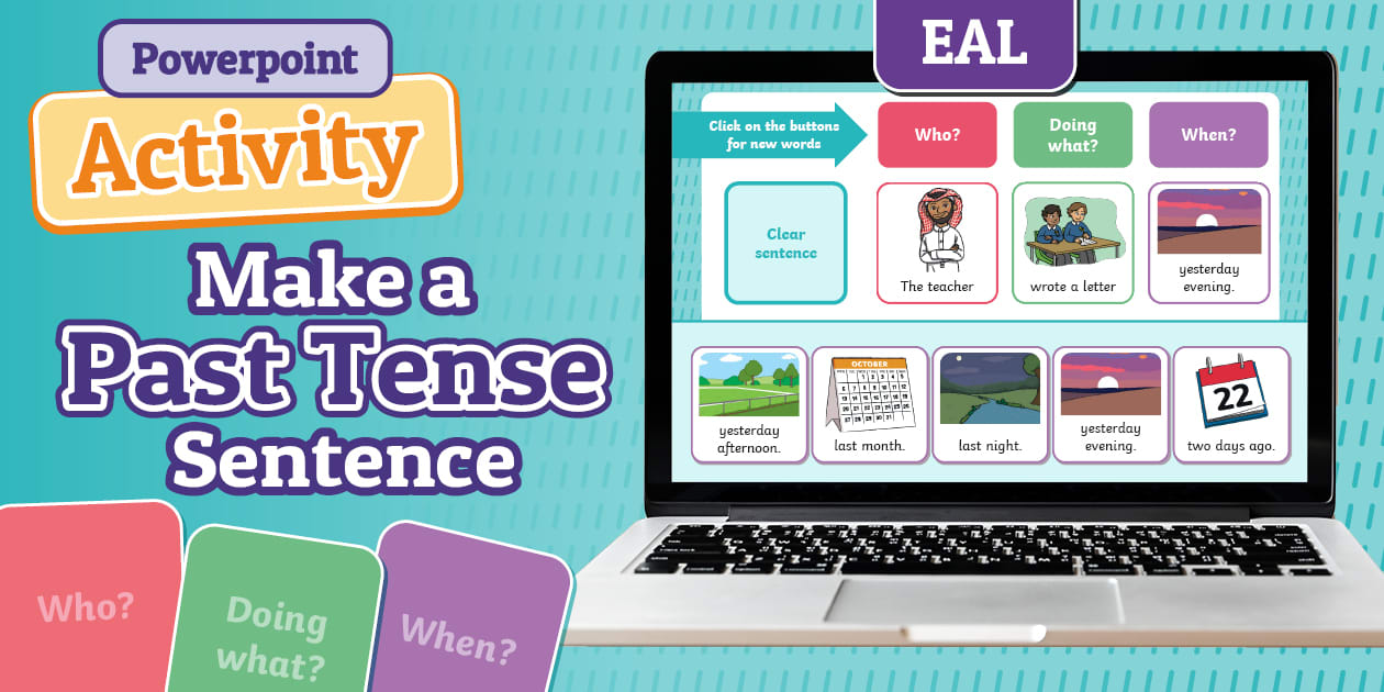 KS1 Make a Past Tense Sentence PowerPoint Activity - Twinkl