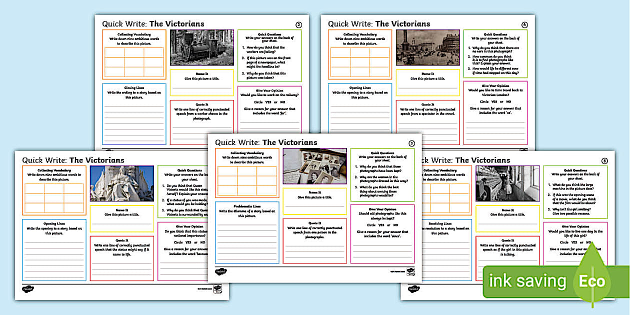 The Victorians Quick Write Activity Mat Pack Ages 7-9