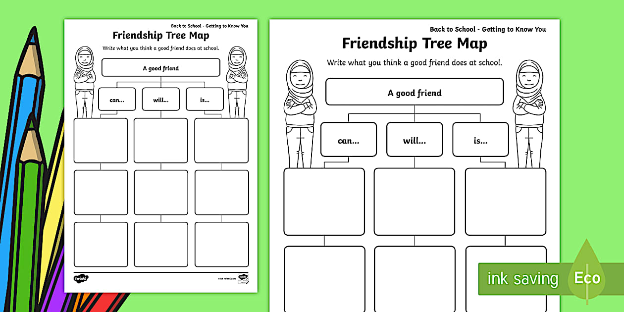 Back to School Friendship Tree Map (teacher made) - Twinkl