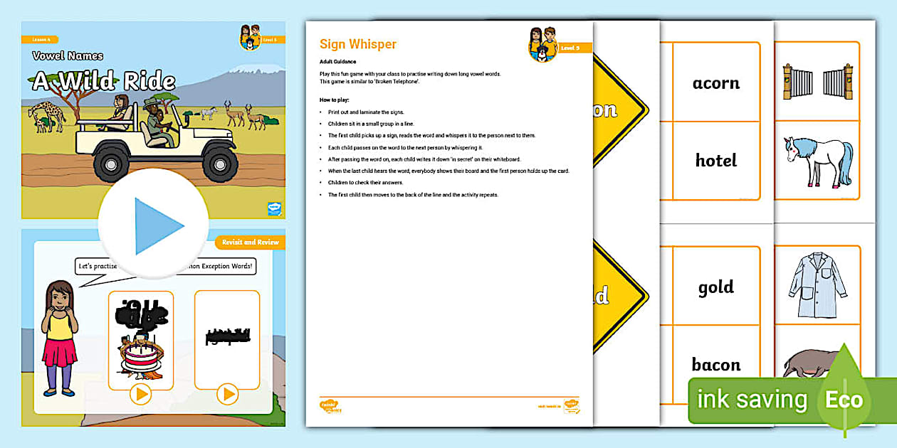 Long Vowel Sounds Lesson Pack - Level 5 Week 9 Lesson 4 Activity Pack