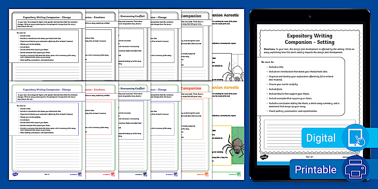 Eighth Grade Writing Companions for Reading Text Activity Pack