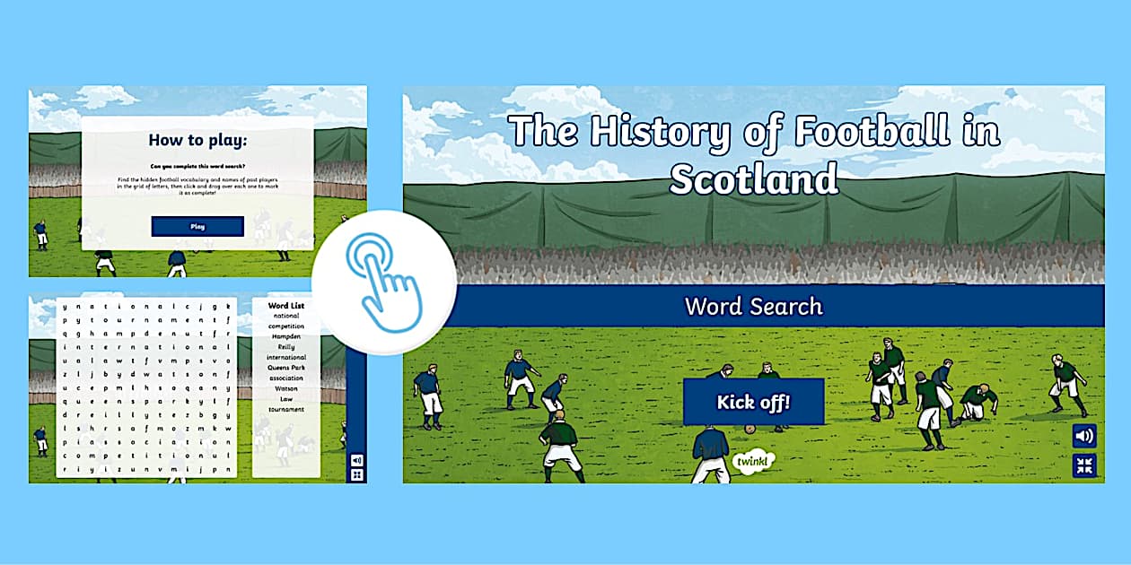 The History of Football in Scotland Interactive Word Search