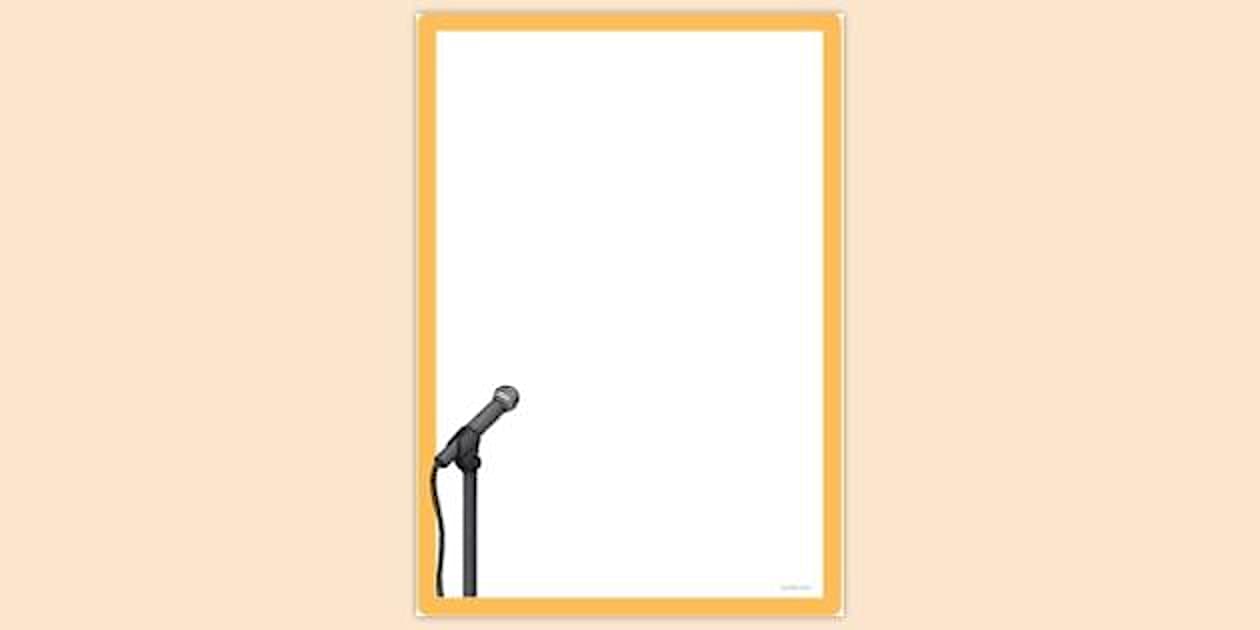 Standing Microphone Page Border | Page Borders | Twinkl
