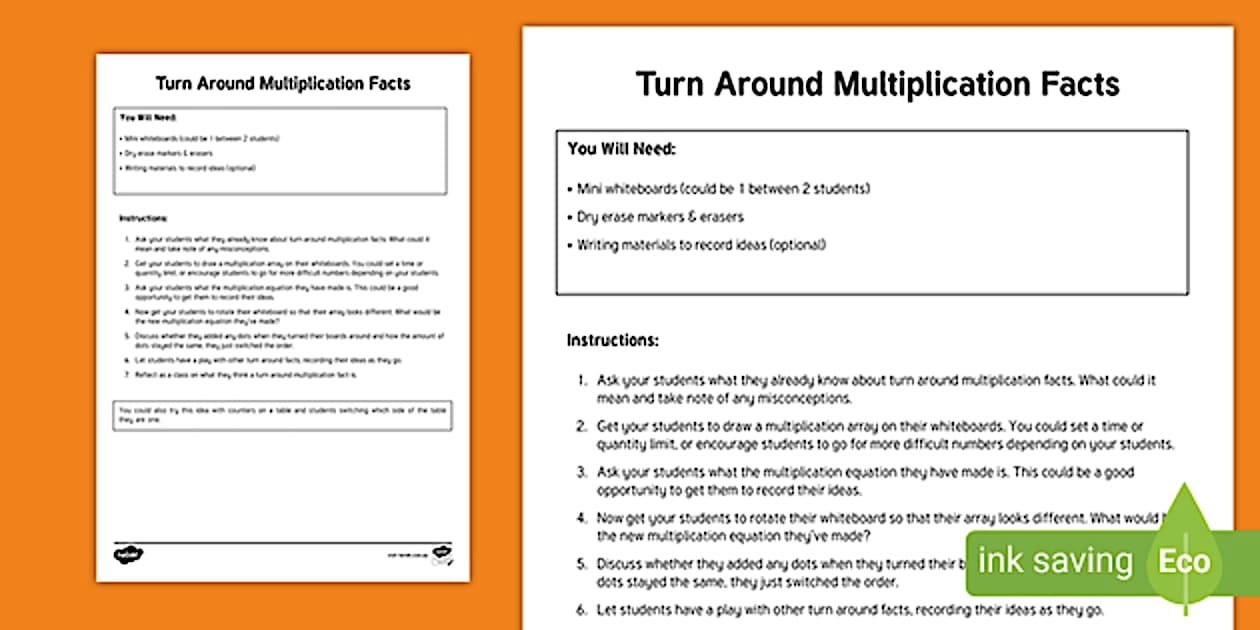 Turn Around Multiplication Facts (teacher made) - Twinkl