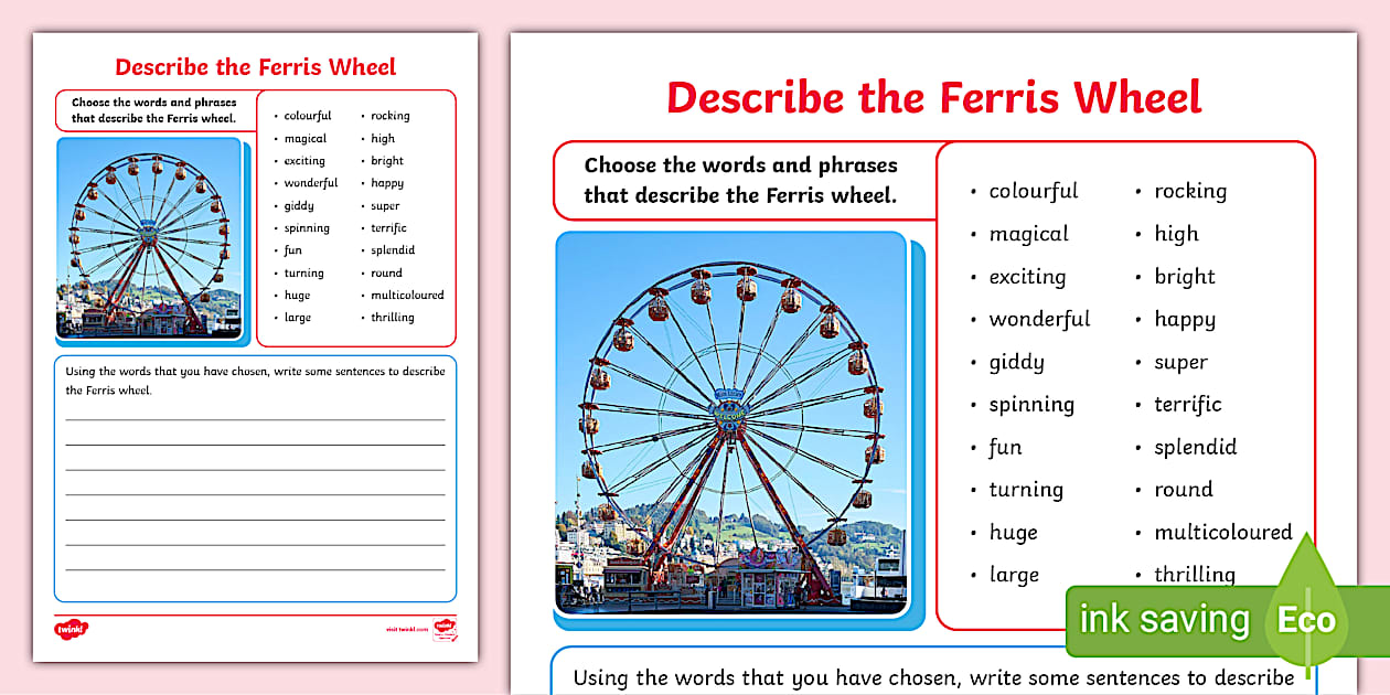 Describe the Ferris Wheel Writing Activity (teacher made)