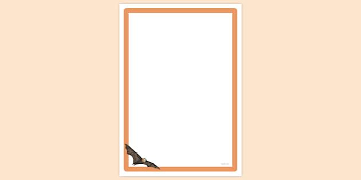 Simple Blank Flying Fox Page Border | Page Borders | Twinkl