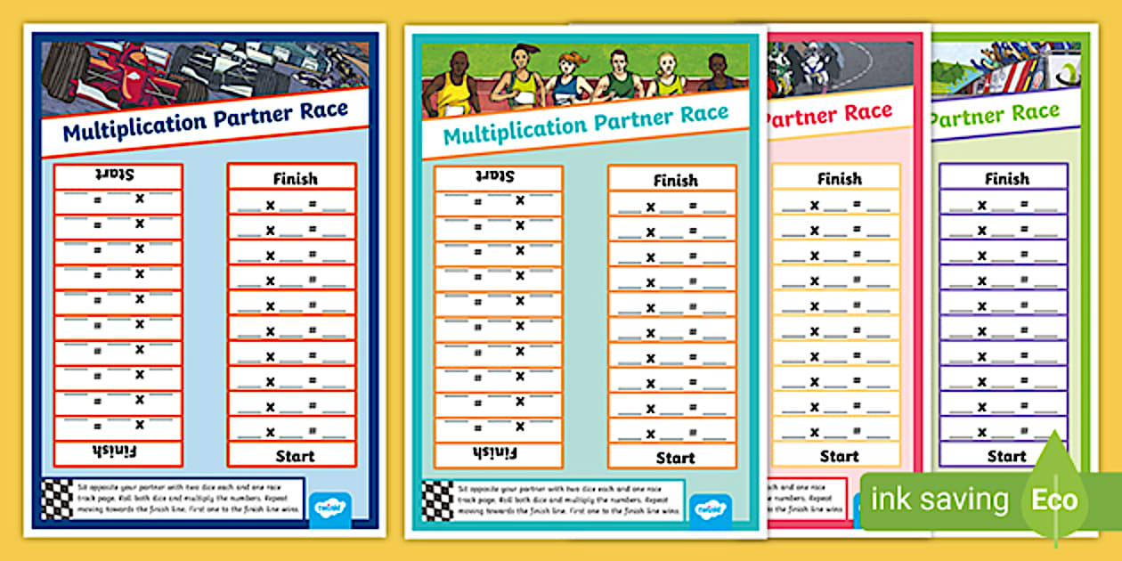 Multiplication Partner Race (teacher made) - Twinkl