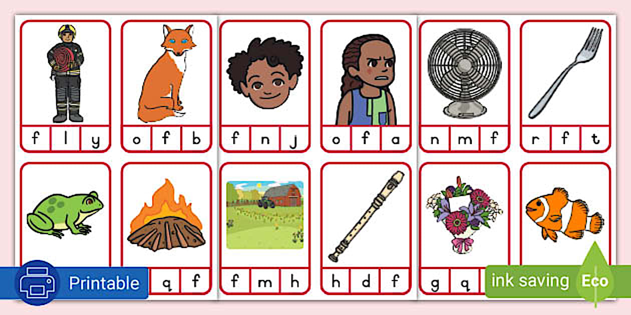Grade R Phonics: Letter f Peg Card (teacher made) - Twinkl