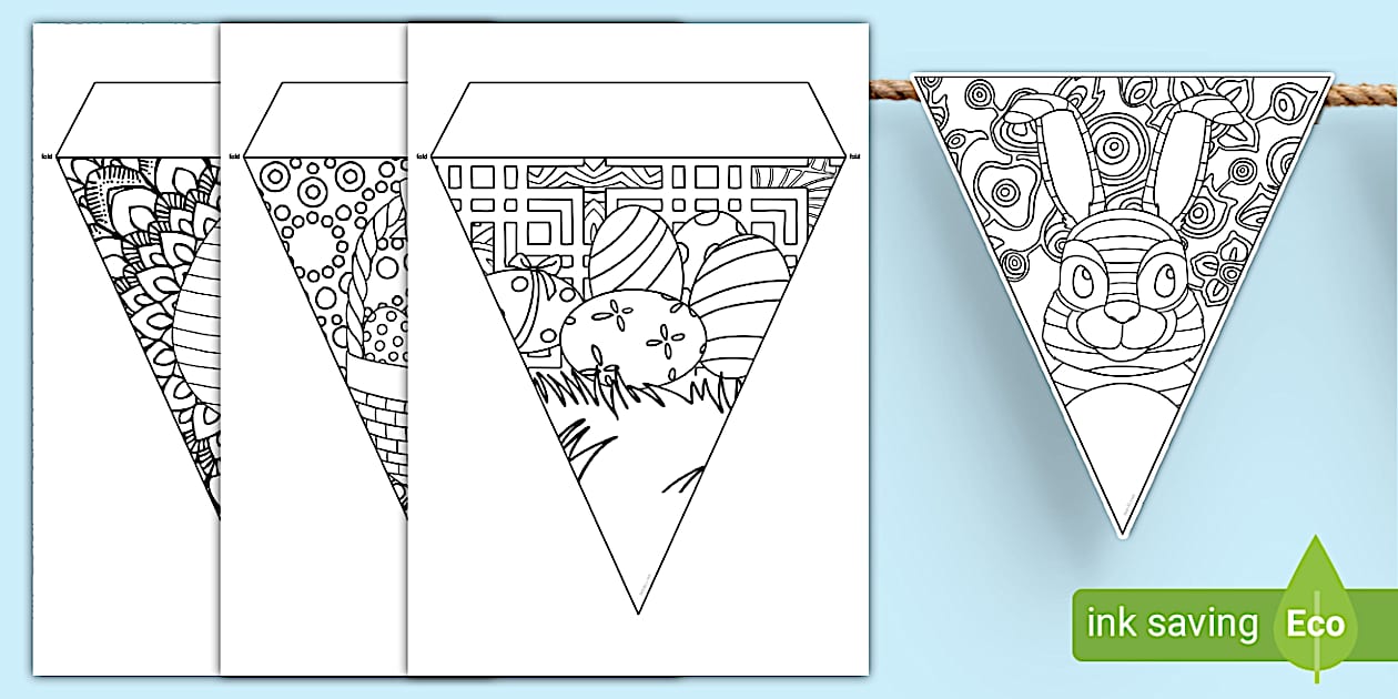 Spring Bunting to Colour in (Teacher-Made) - Twinkl