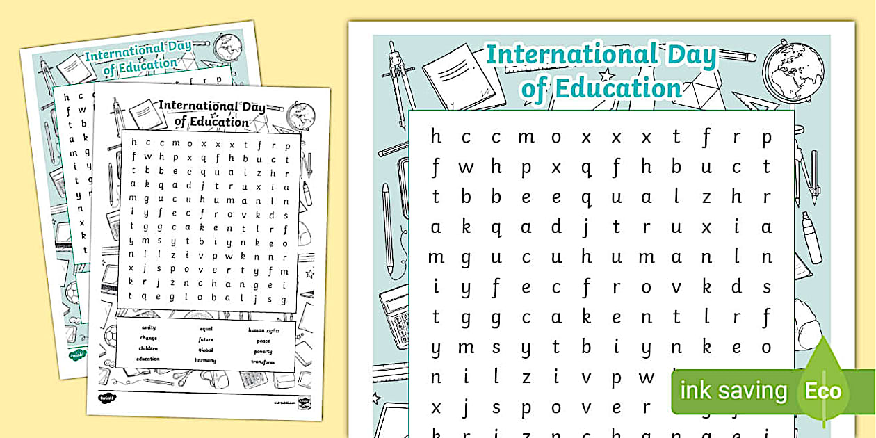 International Day of Education Word Search