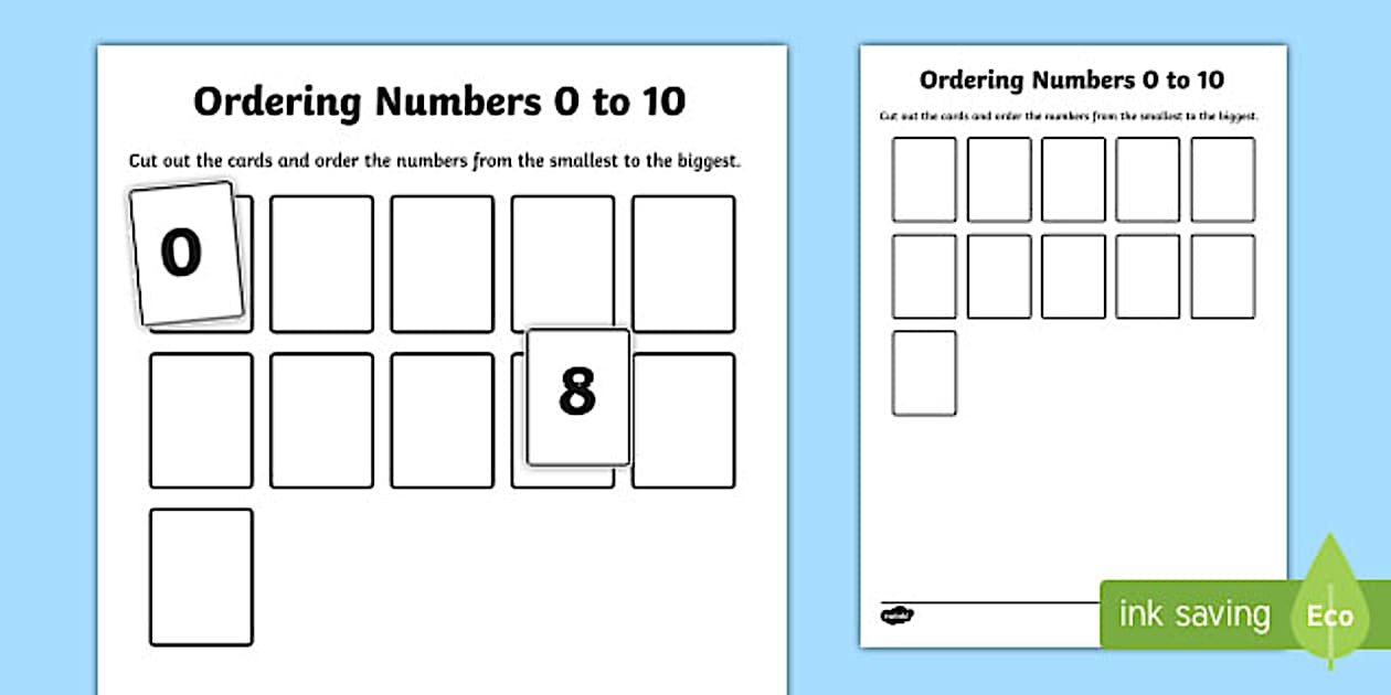 Ordering Numbers 0 to 10 Activity, ordering objects and numbers