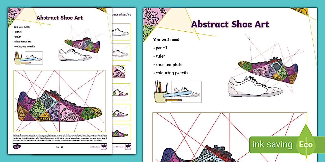 Abstract Shoe Art Activity (Teacher-Made) - Twinkl