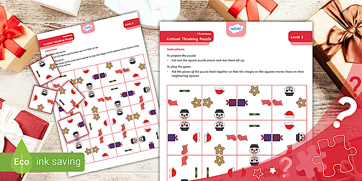 Christmas Critical Thinking Jigsaw Puzzle – L3 - Twinkl