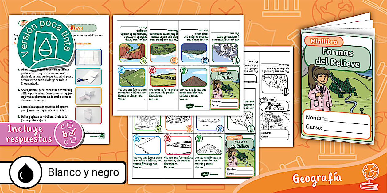 Minilibro | Formas del Relieve | Geografía - Twinkl