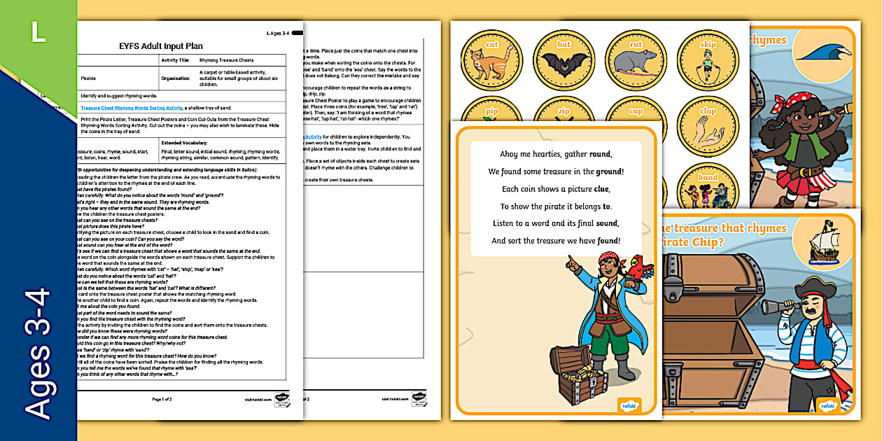 EYFS Rhyming Treasure Chests Literacy Plan and Resource Pack