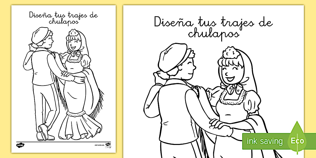 Hoja de colorear: Chulapos (teacher made) - Twinkl