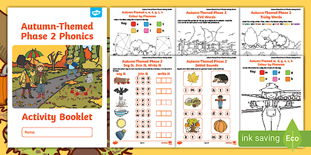 EYFS Autumn-Themed Phase 2 Phonics Activity Booklet