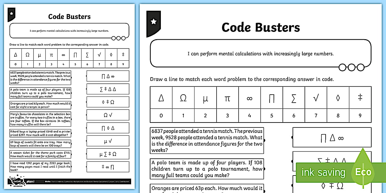 Mental Calculation One-Step Word Problems Worksheet / Worksheet