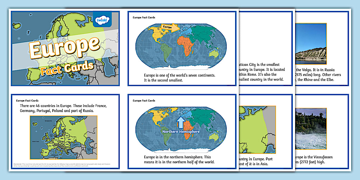Europe Fact Cards (teacher made) - Twinkl