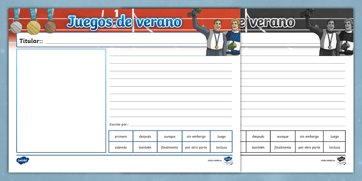 Ficha de actividad: Escritura de noticia - Los juegos de verano
