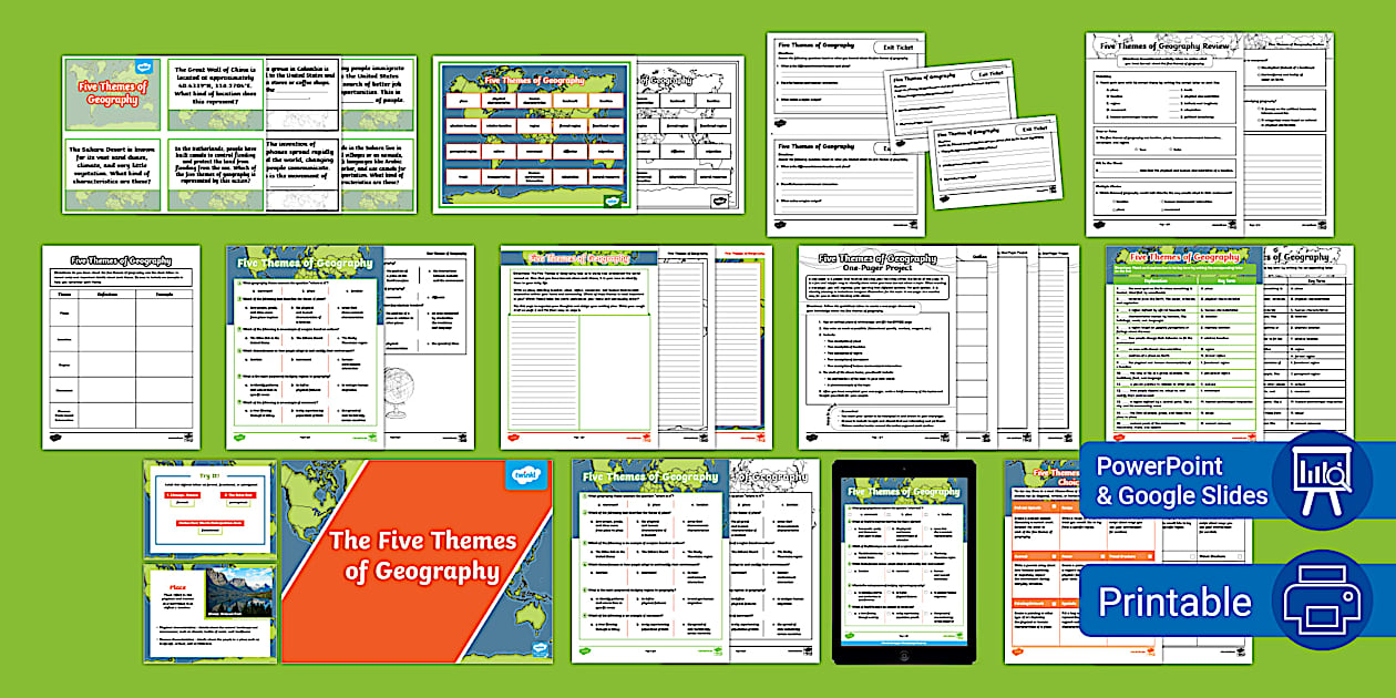 Five Themes of Geography Lesson Pack for 6th-8th Grade