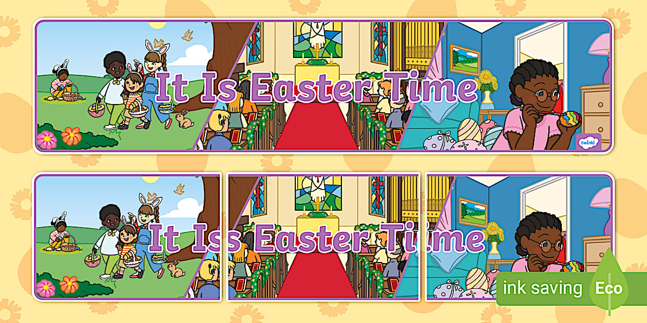 It Is Easter Time Display Banner - Twinkl