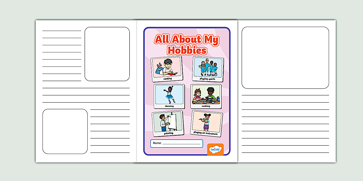 All About My Hobbies Blank Book Writing Template