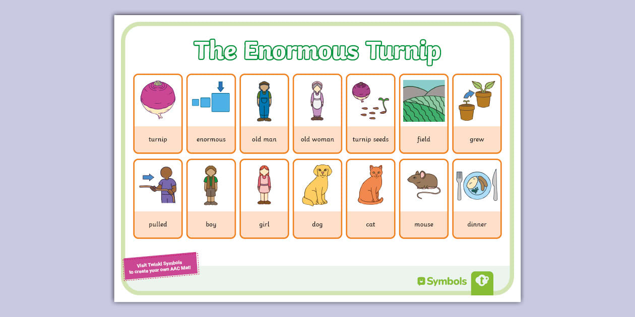 Twinkl Symbols: The Enormous Turnip AAC Mat (teacher made)