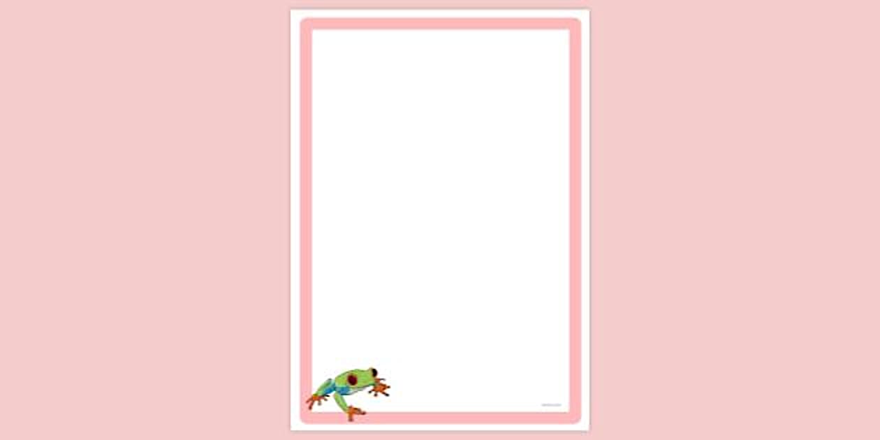 Simple Blank Felipe Tree Frog Page Border (teacher made)