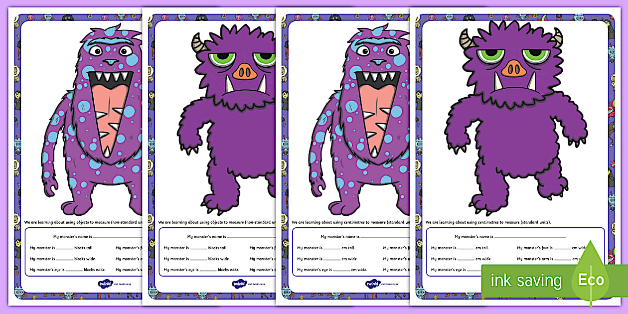 Measurement Monsters Write-On Poster (teacher made) - Twinkl