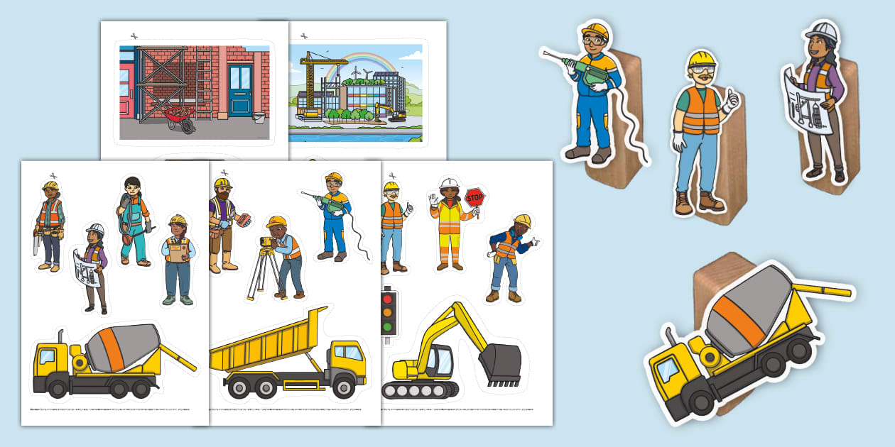Construction Site Small World Characters | Twinkl - Twinkl
