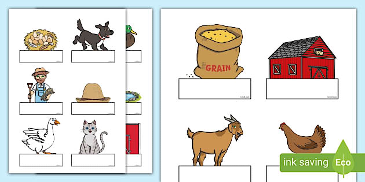 Editable Self-Registration Labels (On the Farm) - Twinkl