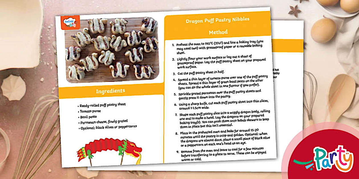 Dragon Puff Pastry Nibbles - Lunar New Year Recipe | Twinkl Party