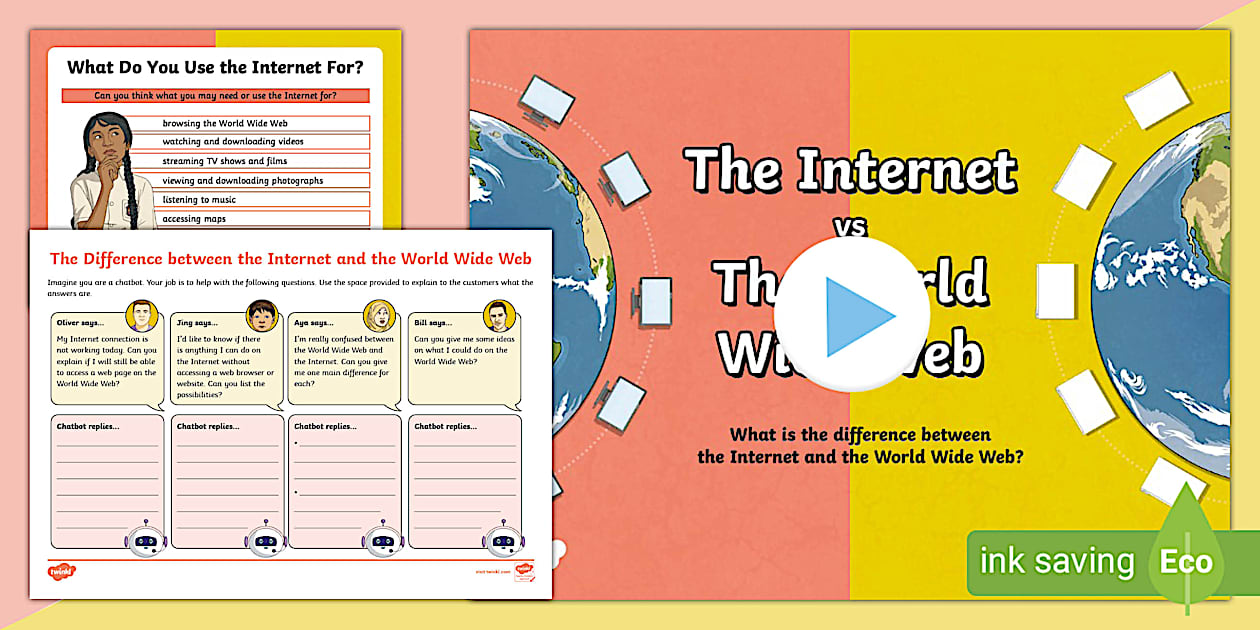The Difference between the Internet & World Wide Web PowerPoint- KS2