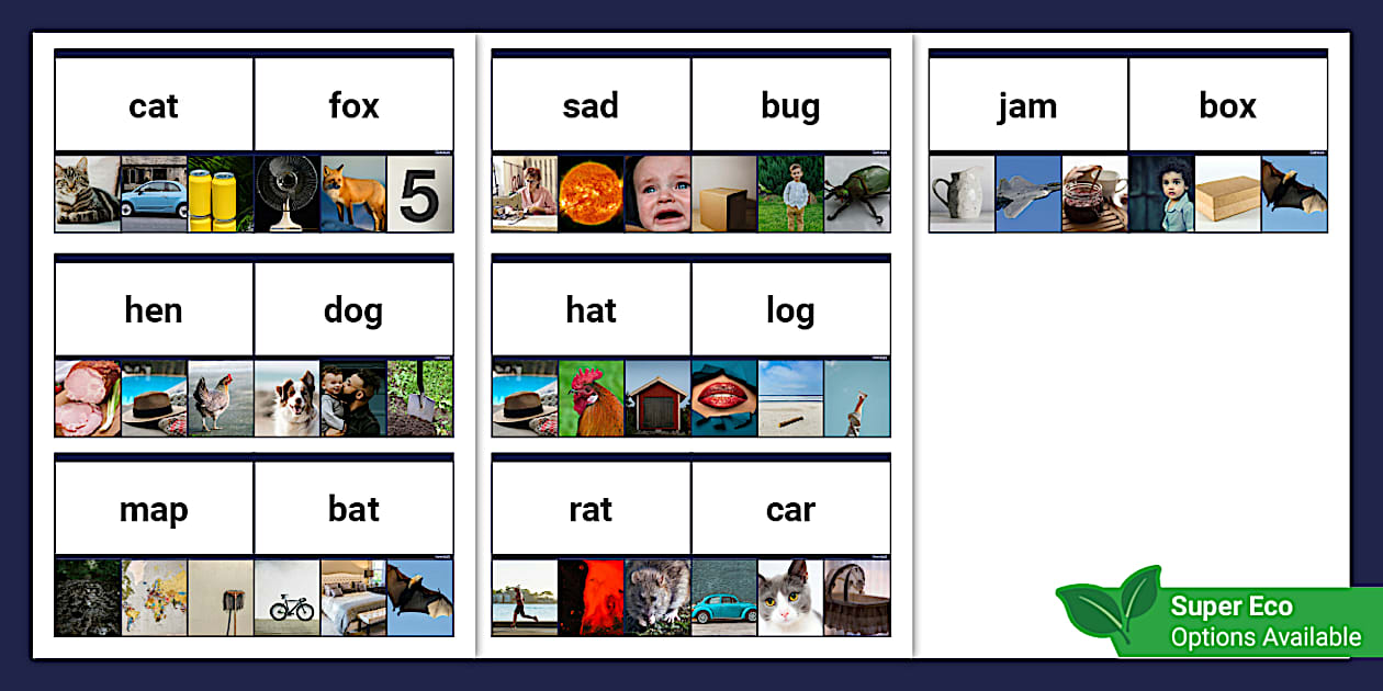 Reinforcing Sounds: CVC Word and Pictures Matching Activity