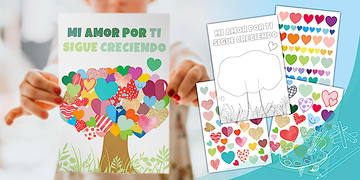 Manualidad: Collage Árbol de Corazones - San Valentín