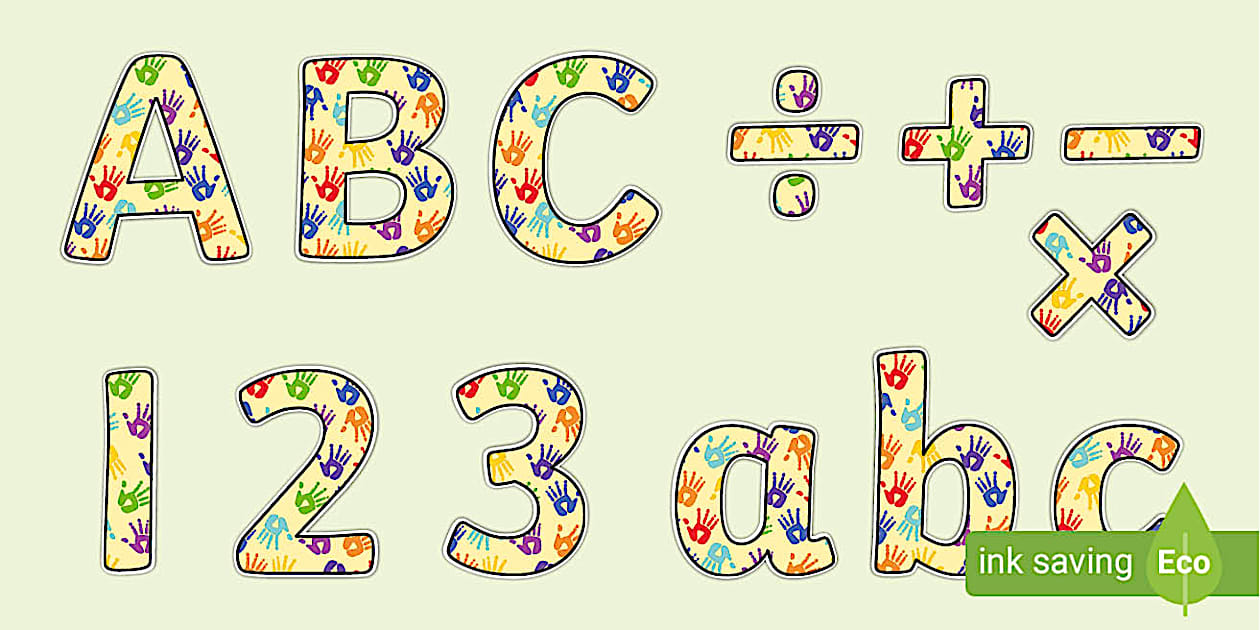 Size Editable Handprint Display Lettering (teacher made)