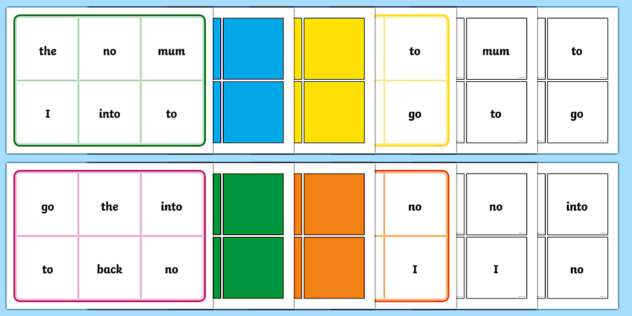 Phase 2 Tricky and Decodable Word Bingo (teacher made)