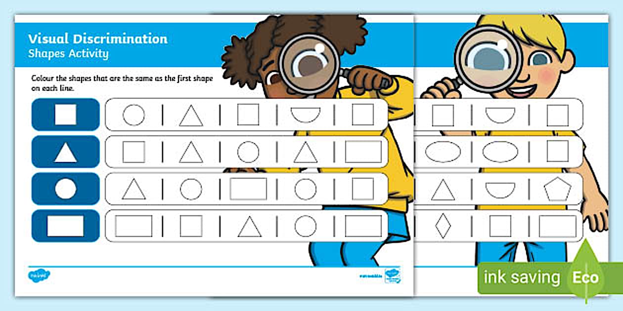Visual Discrimination Activity Sheet Shapes (teacher made)