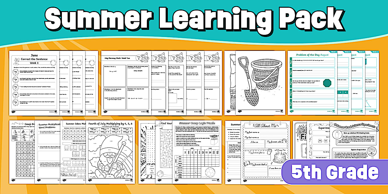 Fifth Grade Summer Learning Pack | Review, Prep & Fun