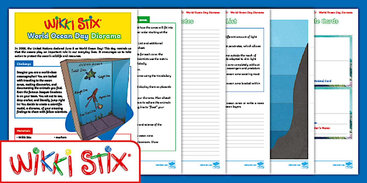 FREE! - Wikki Stix World Ocean Day Diorama | Wikki Stix | Twinkl USA