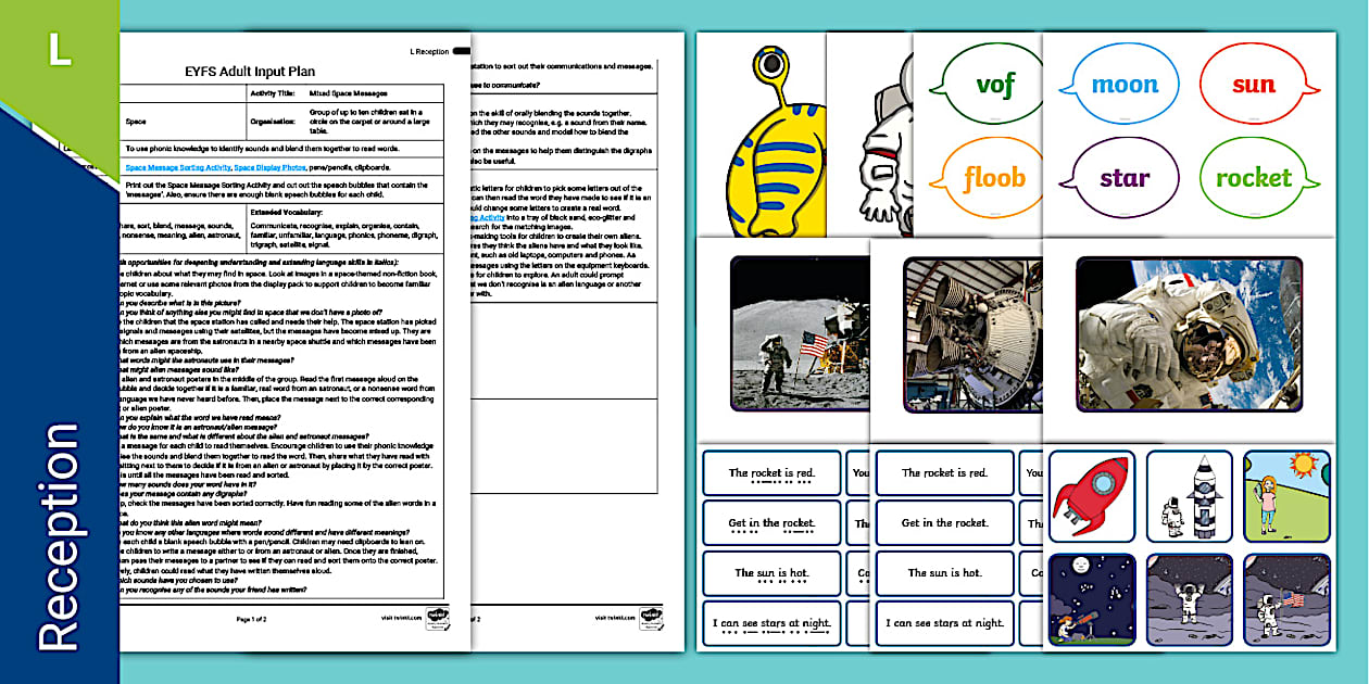 EYFS Mixed-Up Space Messages Adult Input Planning Pack