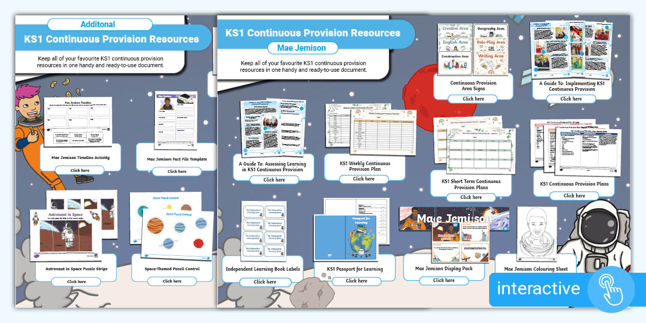 KS1 Continuous Provision Resources: Mae Jemison - Twinkl