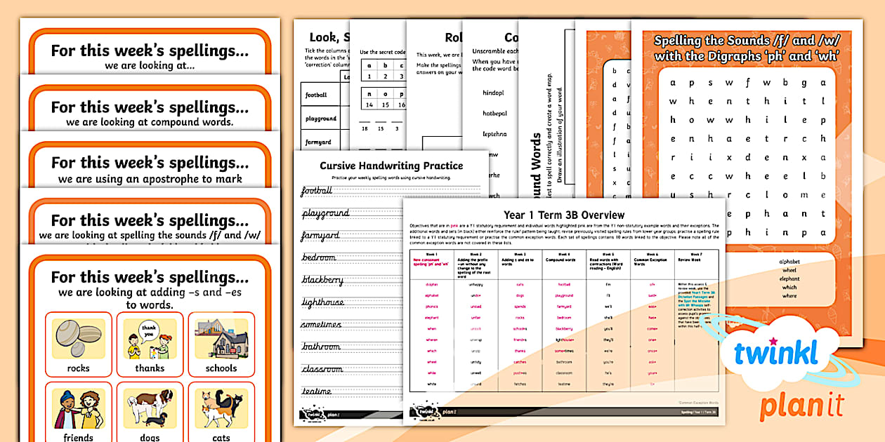 Y1 Term 3B Bumper Spelling Pack (Teacher-Made) - Twinkl