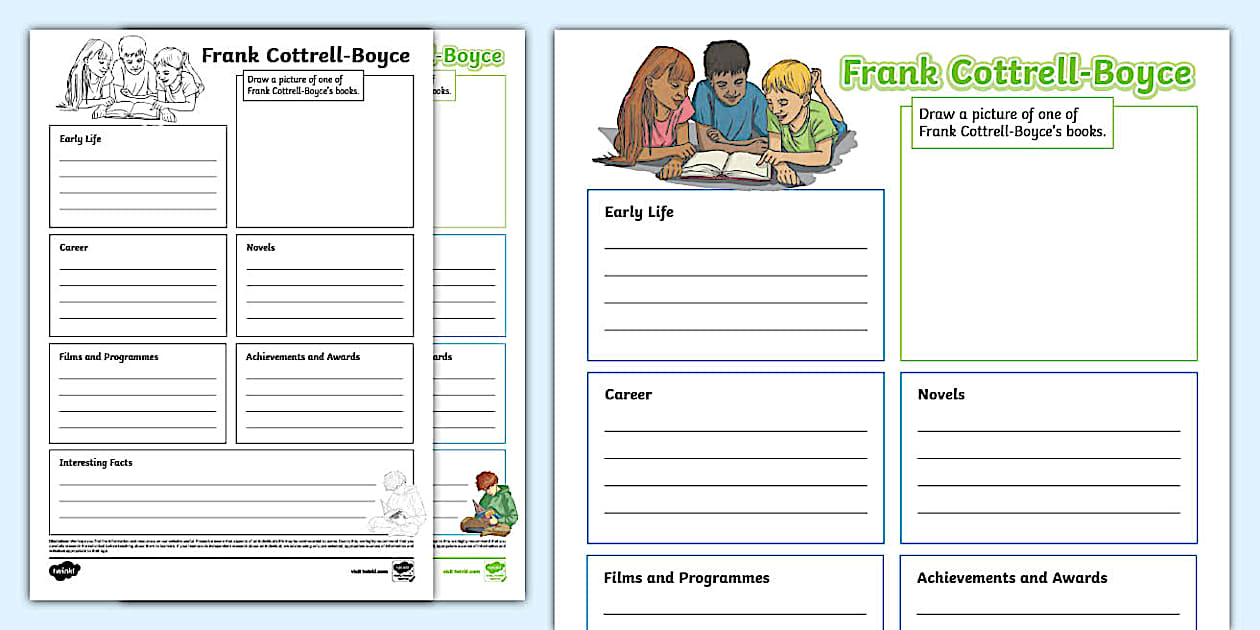 Frank Cottrell-Boyce Fact File Template (teacher made)