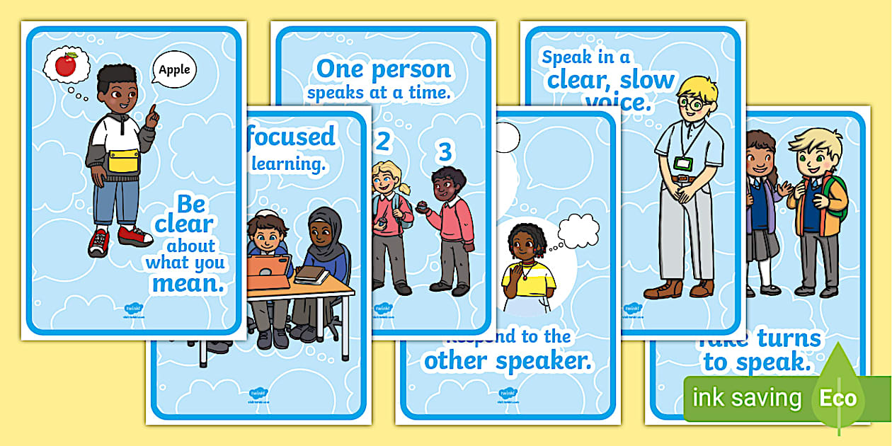 👉 Speaking and Listening Rules Display Posters - Twinkl